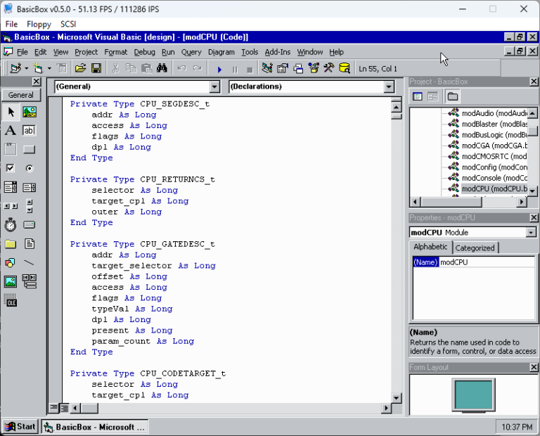 BasicBox : un émulateur de PC x86 écrit intégralement en Visual Basic 6